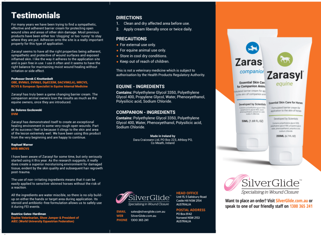 Zarasyl Equine Barrier Cream – SilverGlide™