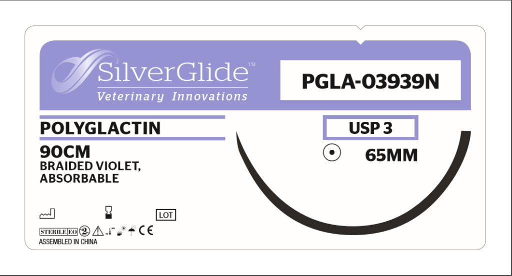 PGLA03939N Polyglactin Suture Gauge 3 – SilverGlide™